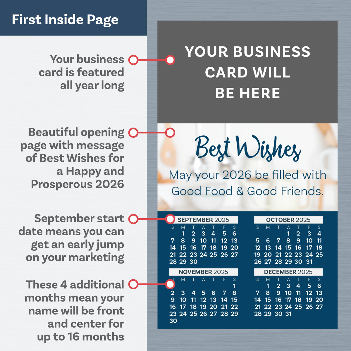 Happiness is Homemade 2026 - Tear-Off Magnetic Business Card Calendars ...