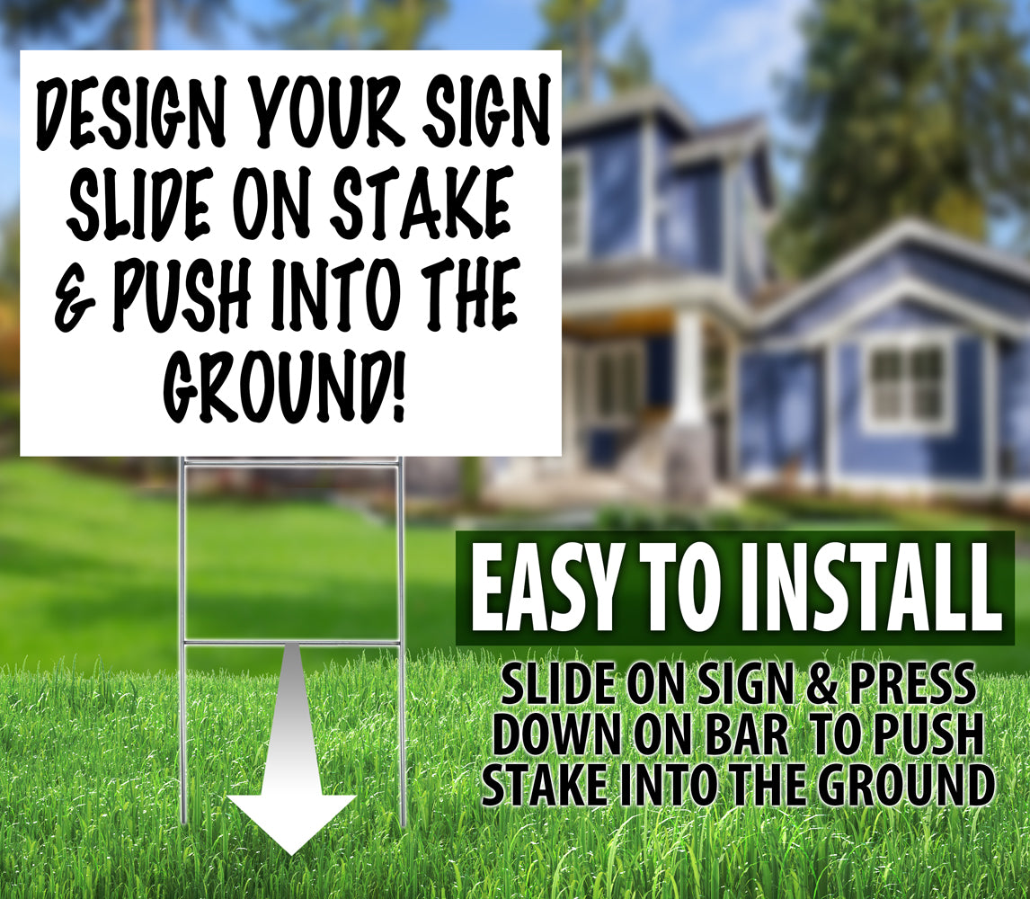 Blank 18x24 Yard Sign with Metal 10x24 Sign Stake – Real Estate Supply ...