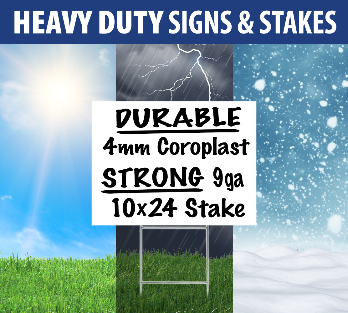 Blank 18x24 Yard Sign with Metal 10x24 Sign Stake – Real Estate Supply ...