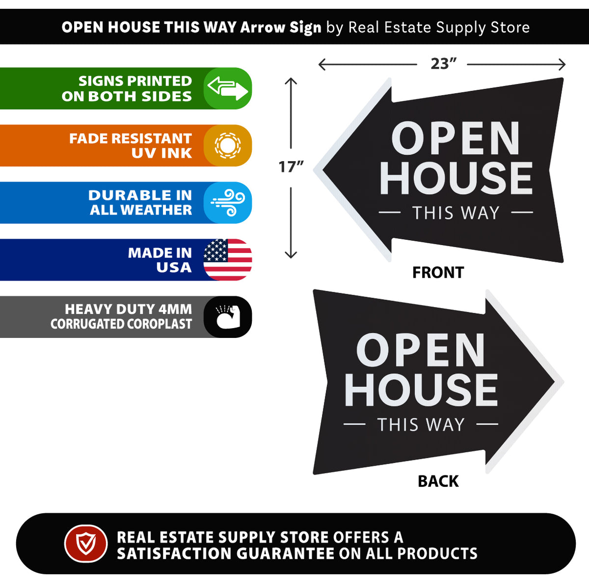 Arrow Shape Corrugated Real Estate Yard Signs Home For Sale Open House ...