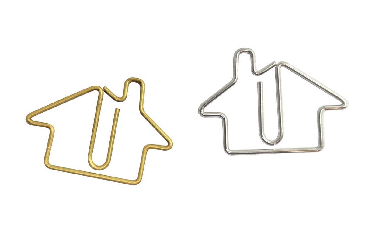 Silver & Gold House Shaped Paper Clips - 50 Count – Real Estate Supply ...